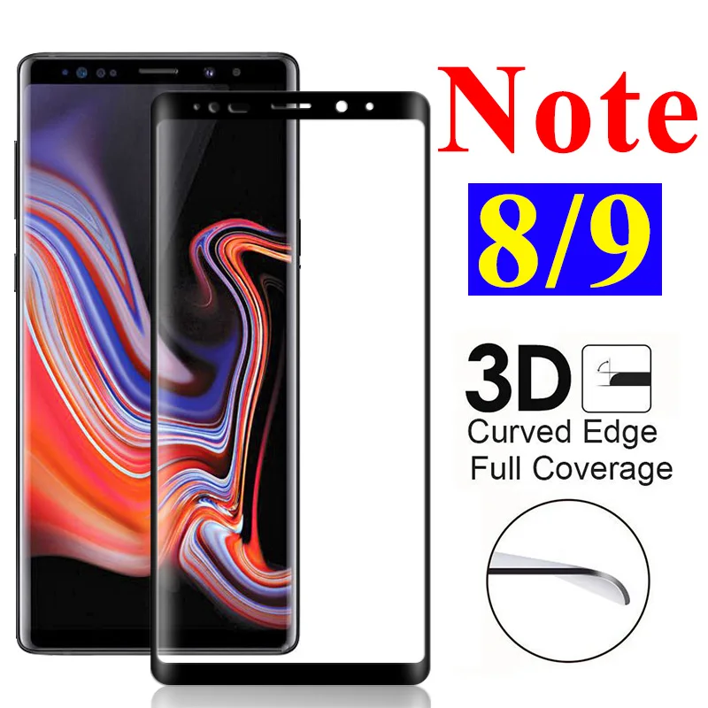 Protector de pantalla de vidrio templado 3d Note 9 para Samsung Galaxy Note 9, Note 8, armadura ...