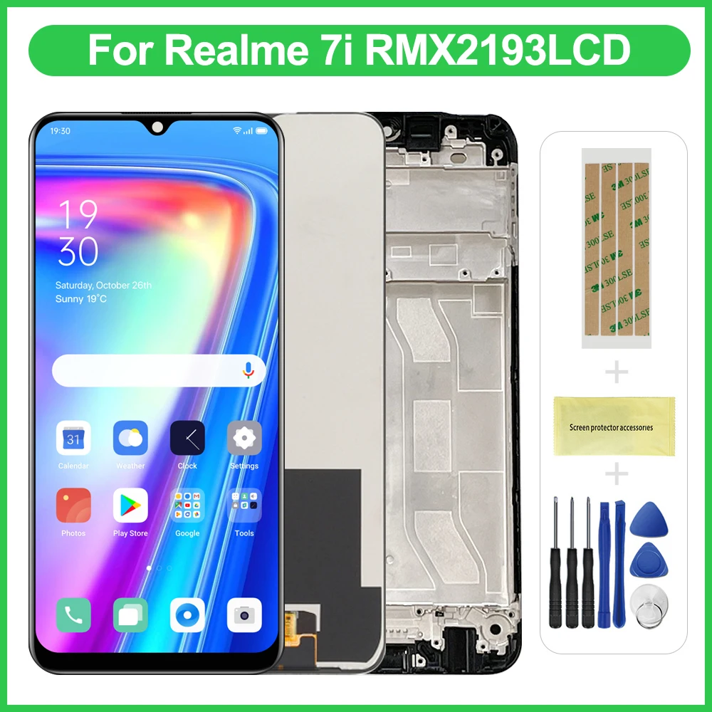 6.5" Original For Oppo Realme 7i Global Helio G85 LCD Display Screen ...