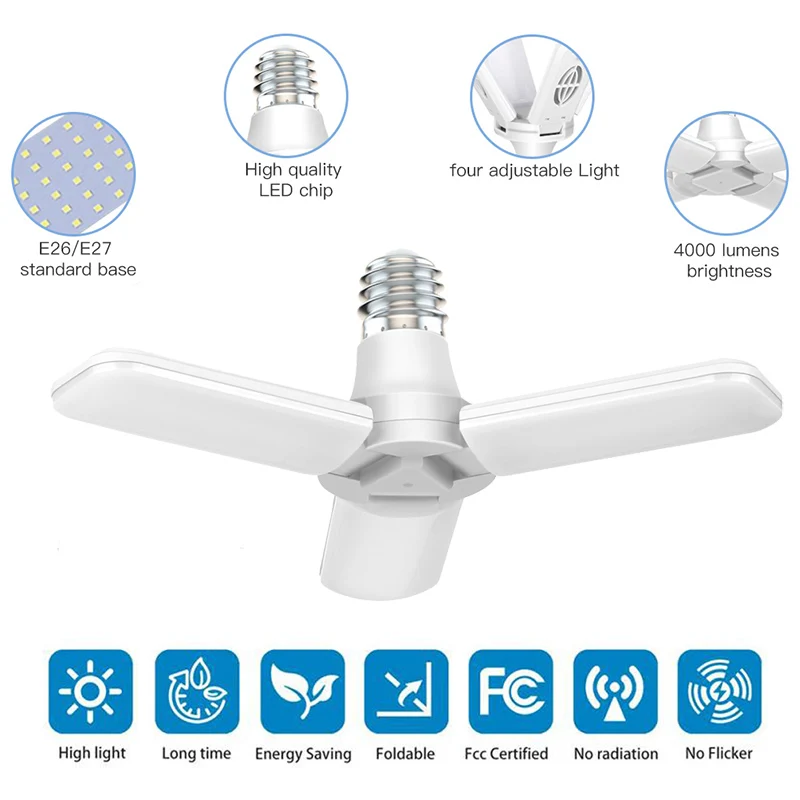 Luz-LED-plegable-para-garaje-l-mpara-de-220v-iluminaci-n-de-garaje-para ...