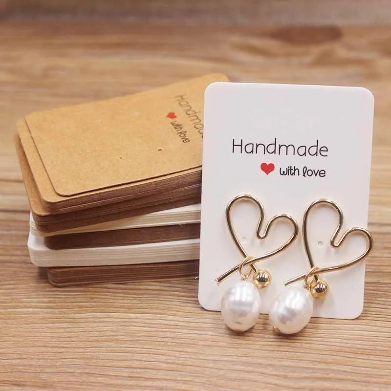 50PcsDIY-handmade-series-Paper-earring-Tags-kraft-Display-Hanging-Cards ...