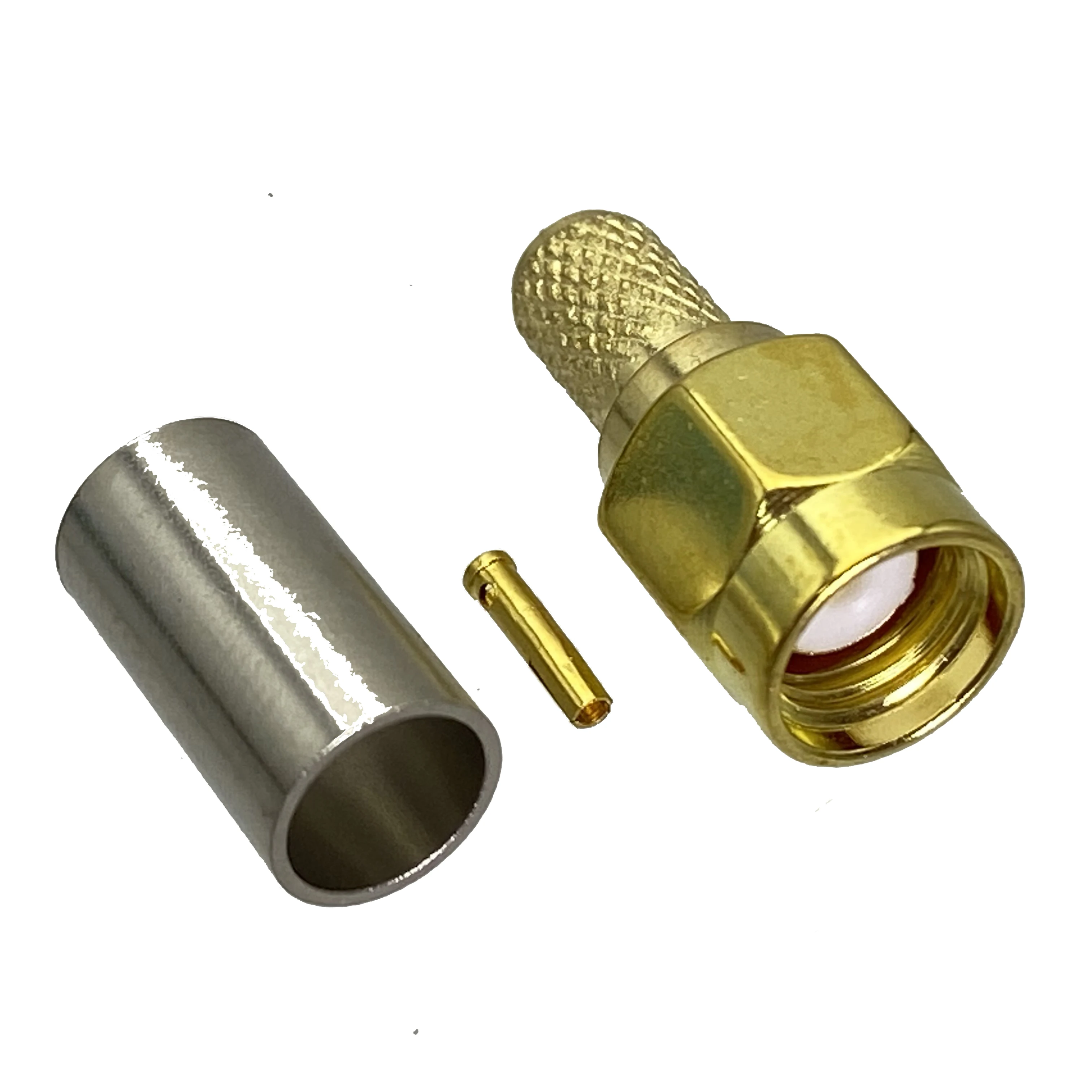 10Pcs Connector RP SMA Male Jack Crimp For RG58 RG142 LMR195 RG400 ...