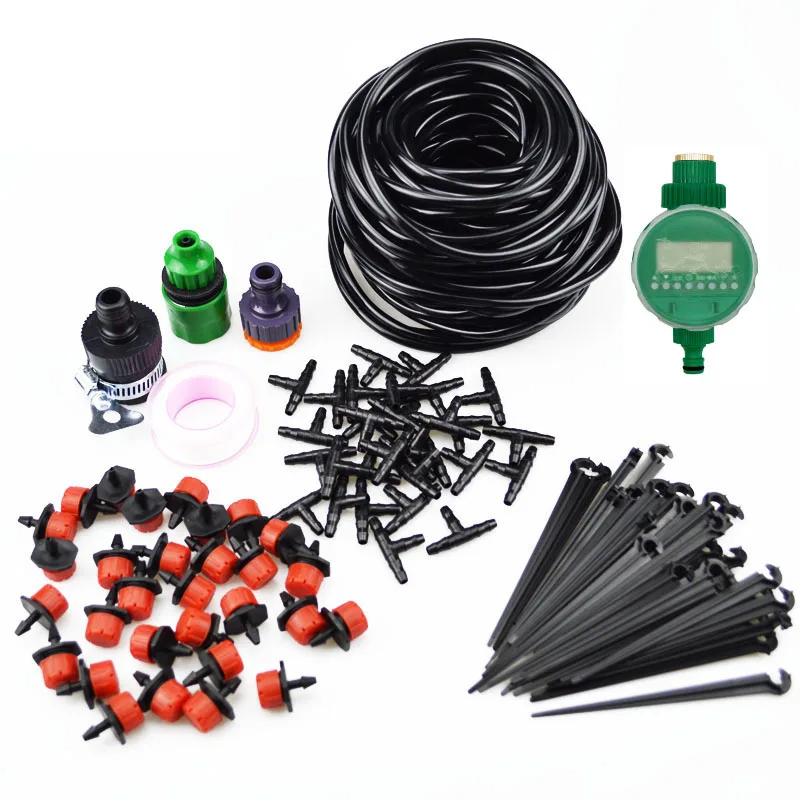 25M Drip Irrigation Kit With Timer Garden Dripping Tool Set Dripper ...