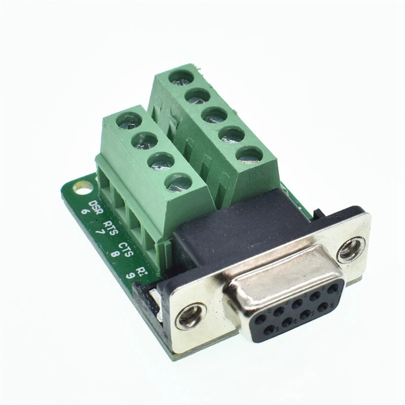 D SUB adaptador macho hembra DB9 de 9 pines, módulo de Terminal de señal RS232, conectores de ...
