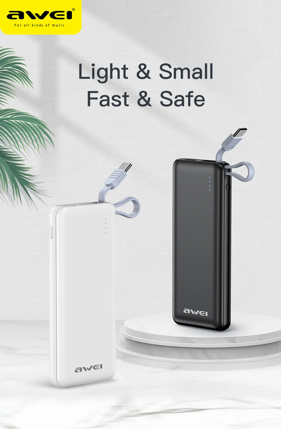 Power Bank 5000mAh Awei P2K -Black » Gadget mou