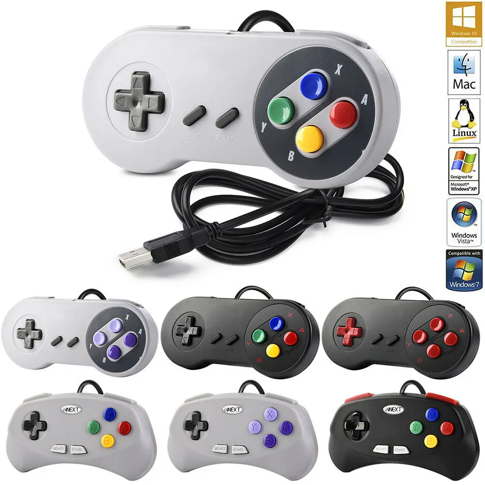 Mando-Retro-Super-SNES-USB-cl-sico-Joystick-para-Windows-7-8-10-PC-MAC ...