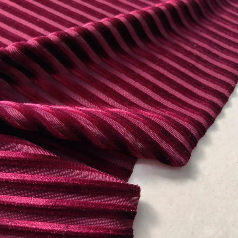 Velvet Fabric Cloth Gorgeous Silky Stripe Fabric For Velvet Dress ...