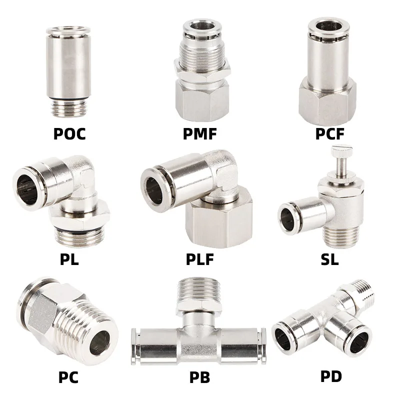 304-Stainless-Steel-Pneumatic-Connector-PC-PB-PL-POC-PLF-PCF-PMF-Male ...