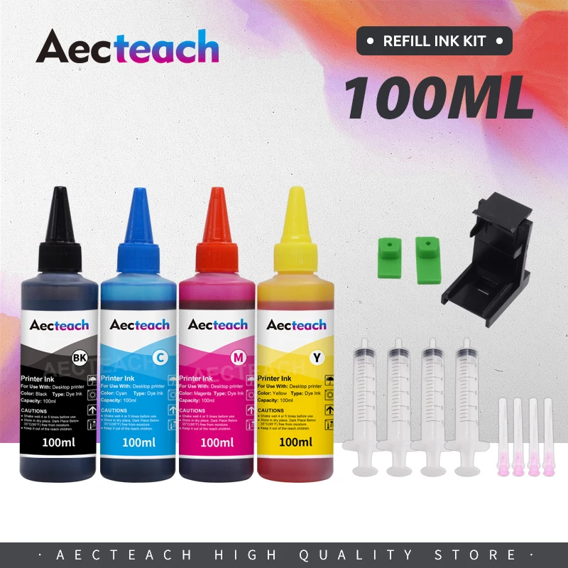 Aecteach-Nieuwe-100Ml-Inkt-Refill-Kits-Voor-Hp-301-302-304-Xl-Printer ...
