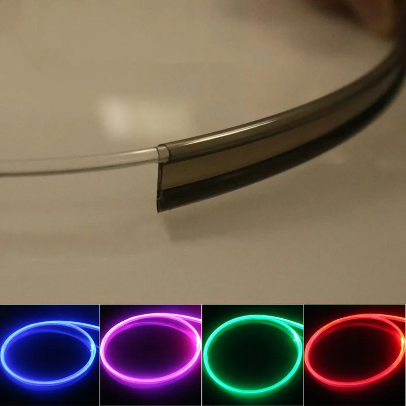 Bendable Solid Core clear 2.5mm(Dia.) T shape Side Glow Fiber Optic ...