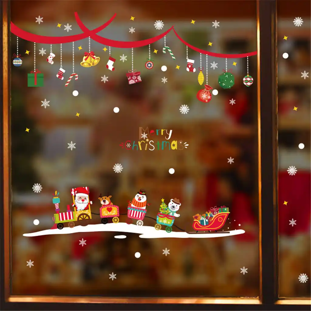 christmas window sticker christmas christmas gifts decorative - 动态图库网