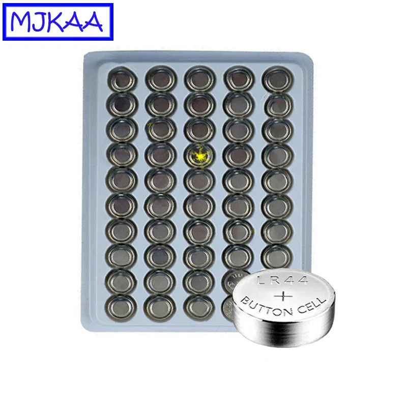MJKAA, 50 шт в наборе, AG13 LR44 1,5 V щелочные батареи таблеточного ...