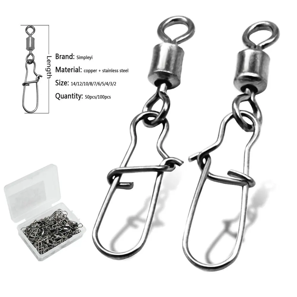 2# 14# 50 100pcs/box Stainless Steel Fishing Connector Pin Bearing ...