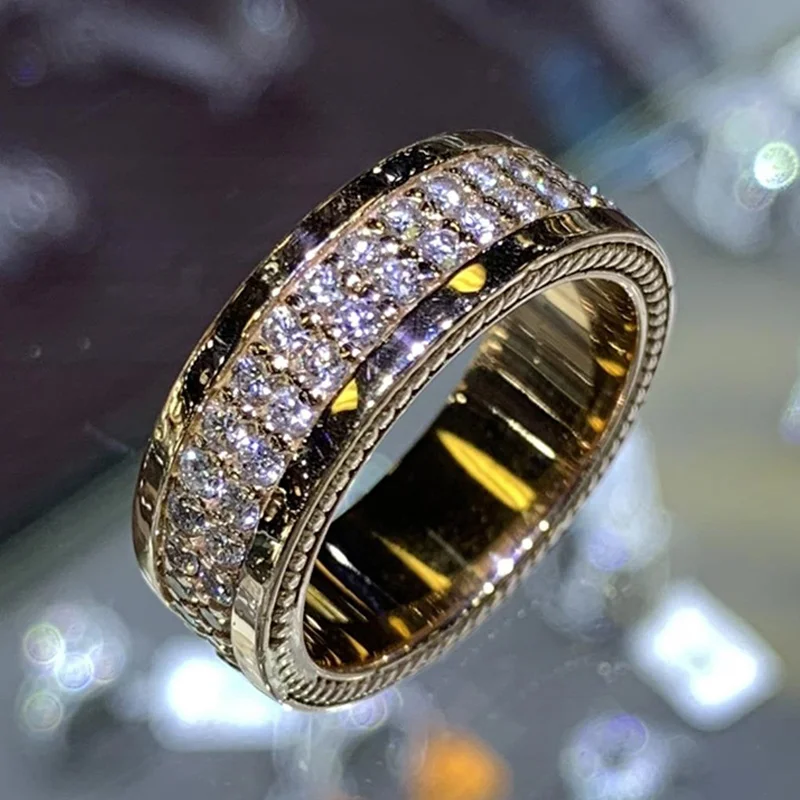 Huitan-Luxury-Gold-Color-Women-Wedding-Ring-Full-Micro-Paved-Shiny-CZ ...