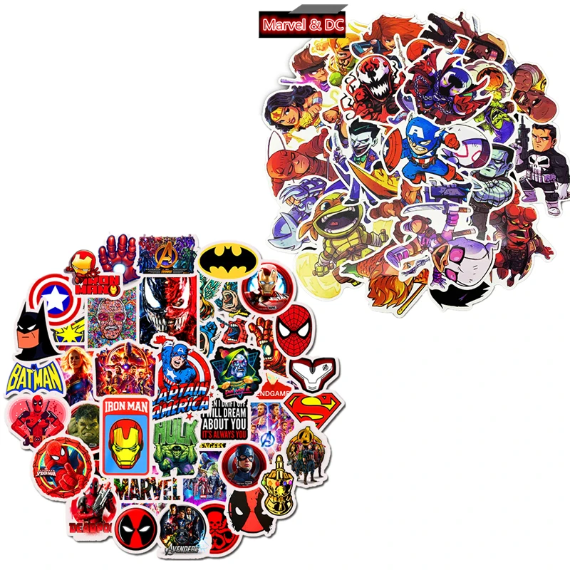 50 шт. Marvel DC Супермен, человек паук-человек наклейка s Cup гитара ...