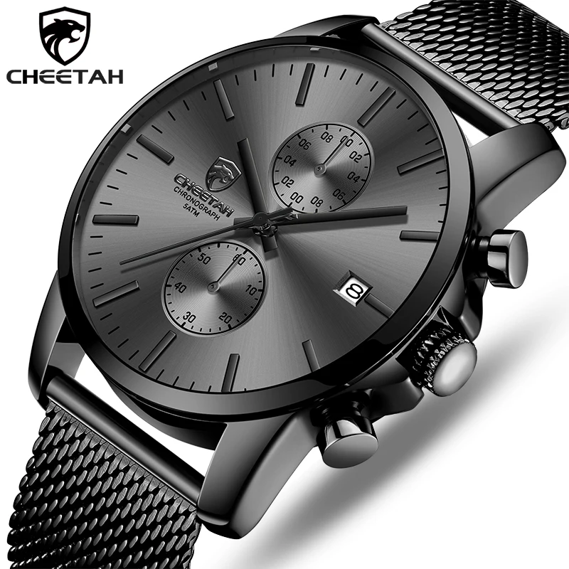 CHEETAH-Watch-Men-Quartz-Watches-Stainless-Steel-Mesh-Waterproof-Mens ...