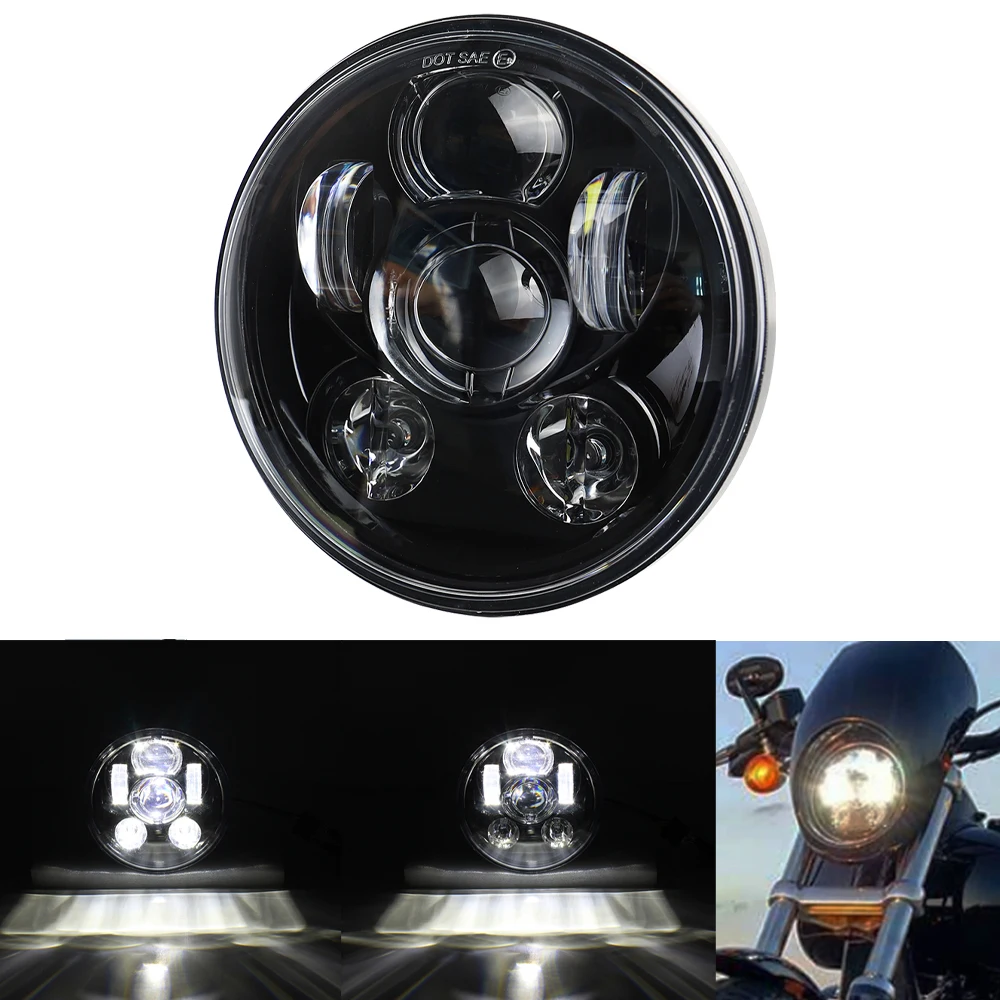 5-75-Round-LED-Headlight-Motorcycle-5-3-4-inch-Headlamp-for-HD-Dyna ...