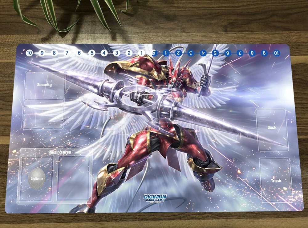 애니메이션 디지몬 플레이매트 갈란트몬 트레이딩 카드 게임 매트, DTCG CCG 매트 마우스 데스크 패드, TCG 게임 플레이 매트 및 카드 존 무료 가방