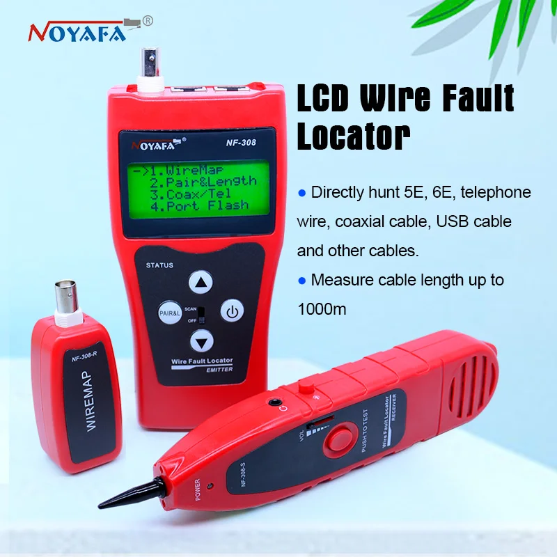 Nf-308 Network Monitoring Cable Tester Lcd Wire Fault Locator Lan ...