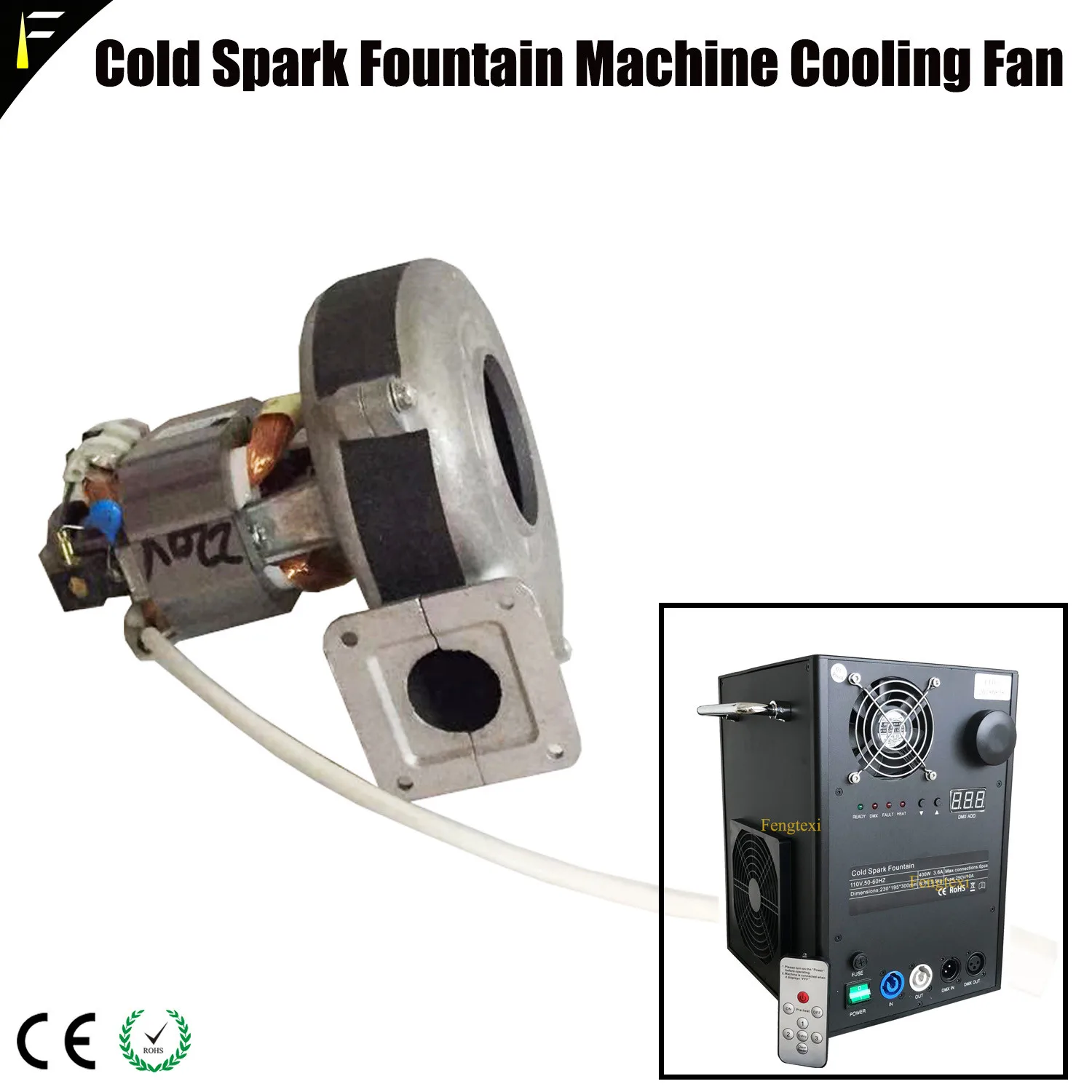 220v Electronic Spray Cold Spark Fountain Machine Cooling Fan Blower ...