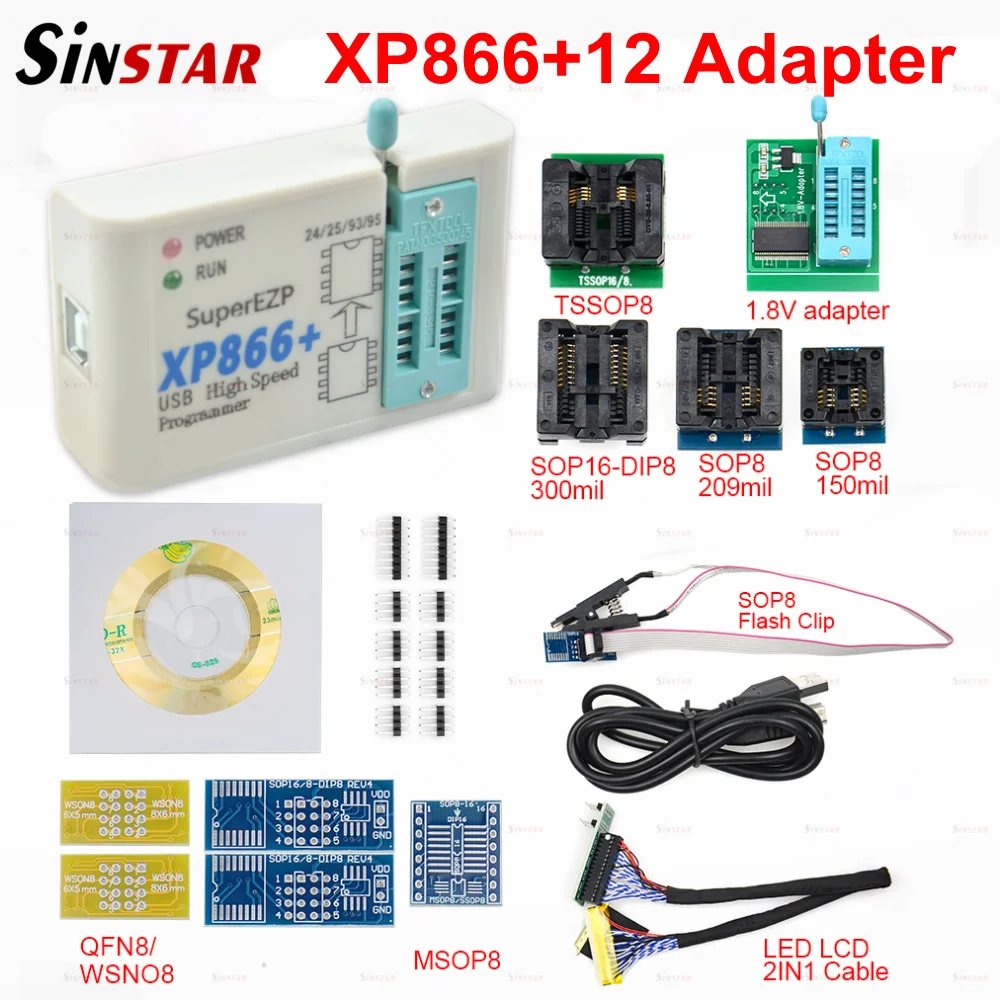 100% Original X866+ High-speed USB SPI Programmer XP866 Support 24 25 ...