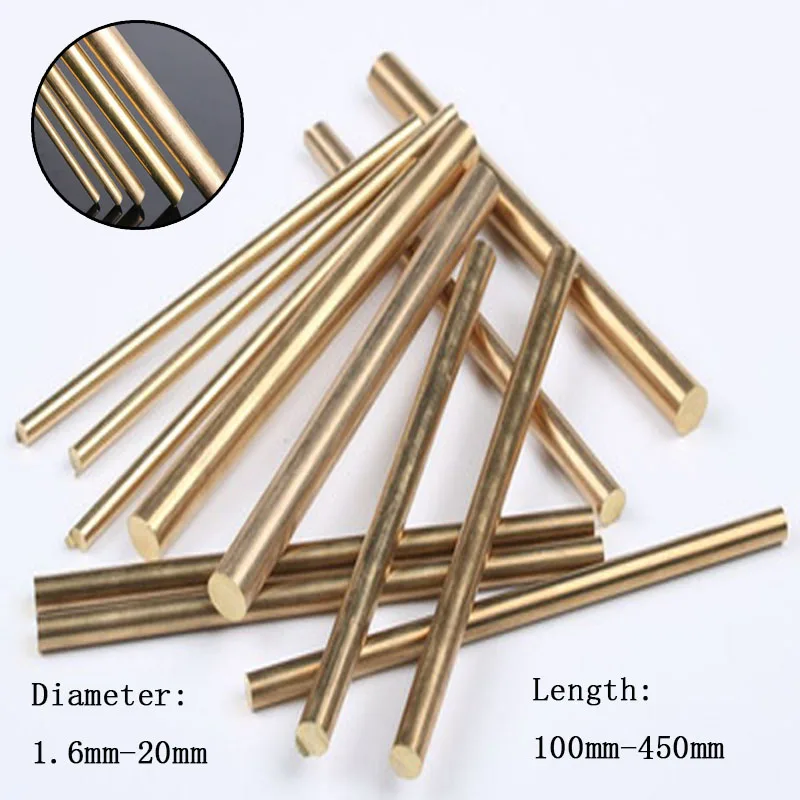 1/5/10pcs length 100-450mm Brass Round Bar Rod For DIY Knife Handle ...
