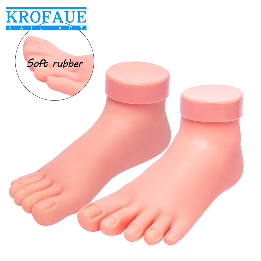 KROFAUE Toe Nail Training Model Flexible Silicone Practice Fake Foot ...