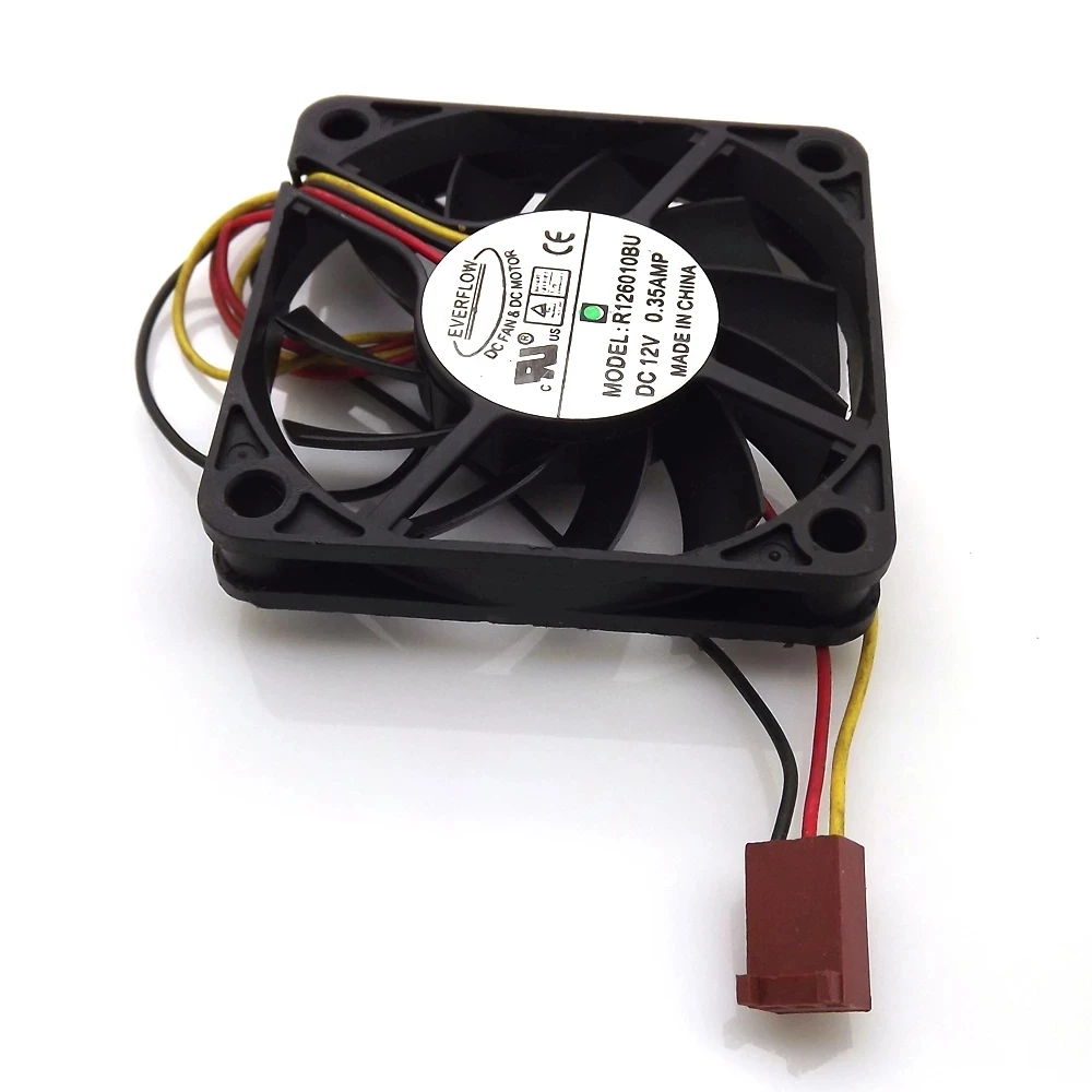 R126010BU 60x60x10mm CPU Fan 12V 0.35A 3Pin Computer CPU Cooler Cooling ...