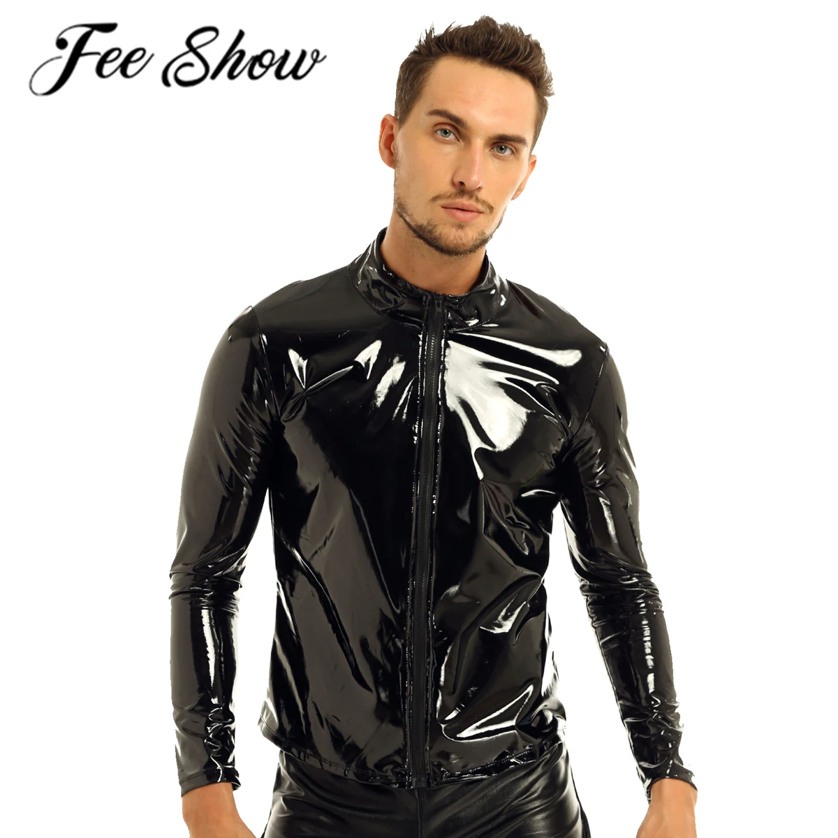 Sexy-Patent-Leather-Jacket-Shiny-Men-s-Jacket-and-Coats-Black-Stage ...