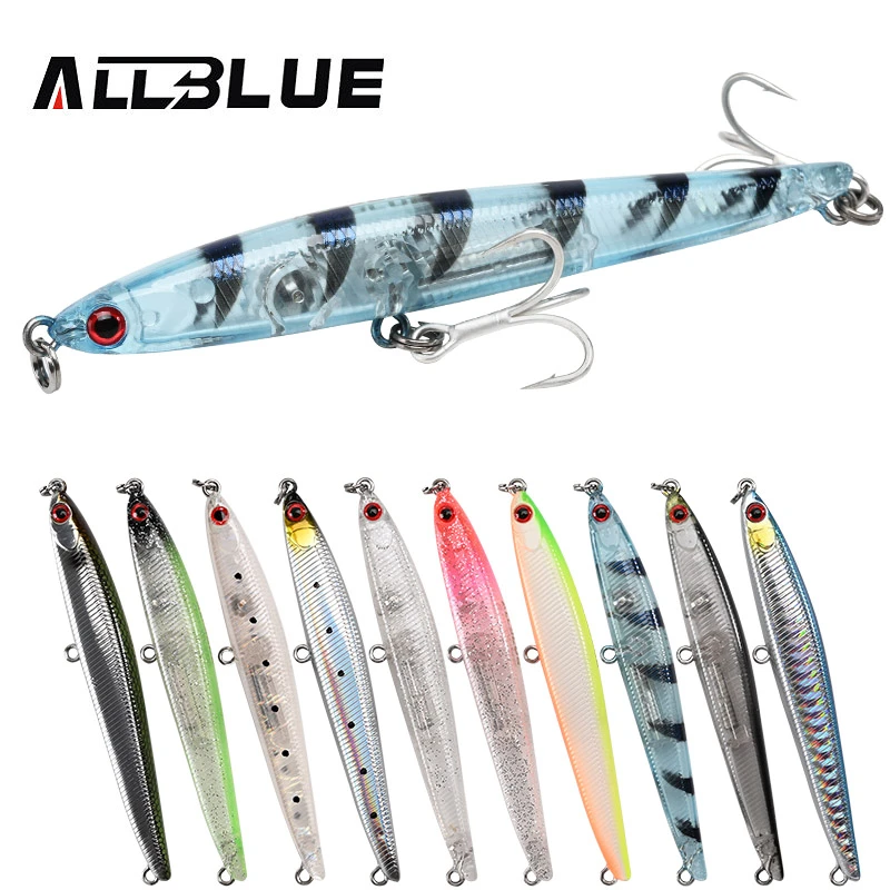 Allblue Spear 90 Fishing Lure Stick 90mm/9g Sinking Pencil Longcast Shad 3d Eyes Tungsten ...