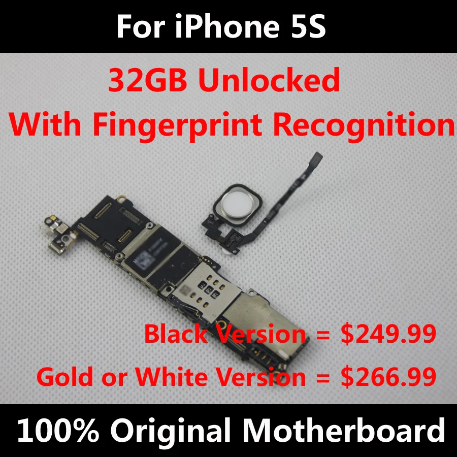 Full Unlocked Mainboard For Original iPhone 5S Motherboard With Touch ...