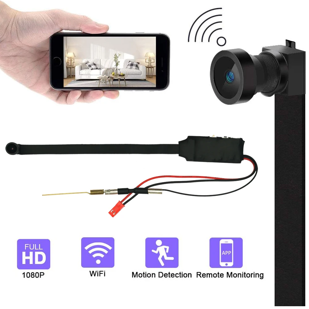 1080p Diy Portable Wide Angle Wifi Mini Camera Cctv Micro Camcorder P2p ...