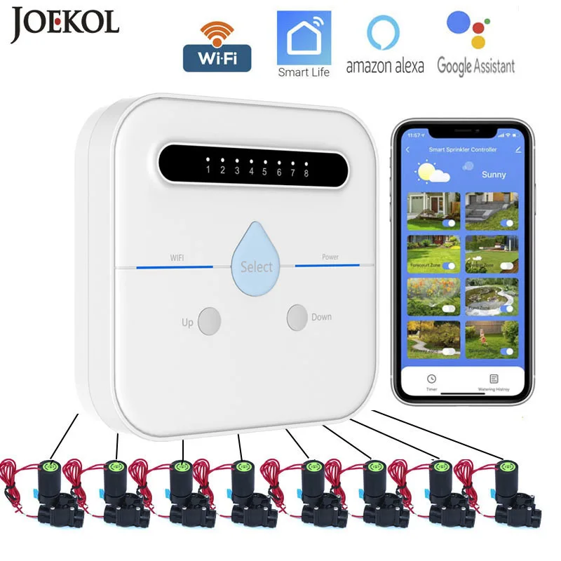 WIFI Smart Garden Irrigation Controller Smart Irrigation Water Solenoid ...