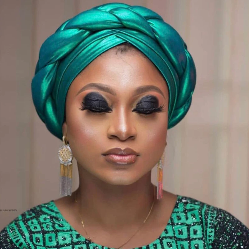 2020 African Braid Turbans For Women Auto Gele Headties Nigerian Female ...