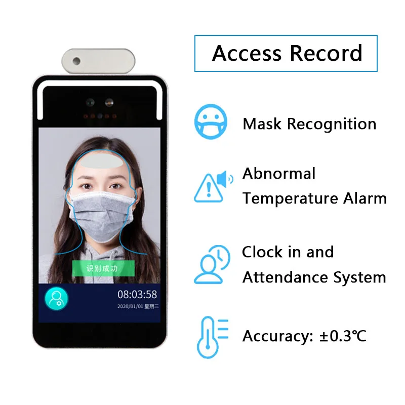 Temperature Camera Face Recognition Temperature Detector Voice Alarm ...