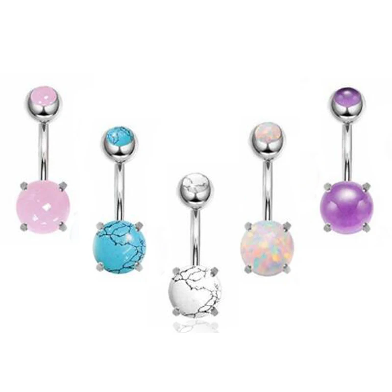 5 Pcs/set Baru Perut Tombol Cincin Pusar Lingkungan Daun Fashion Daun ...