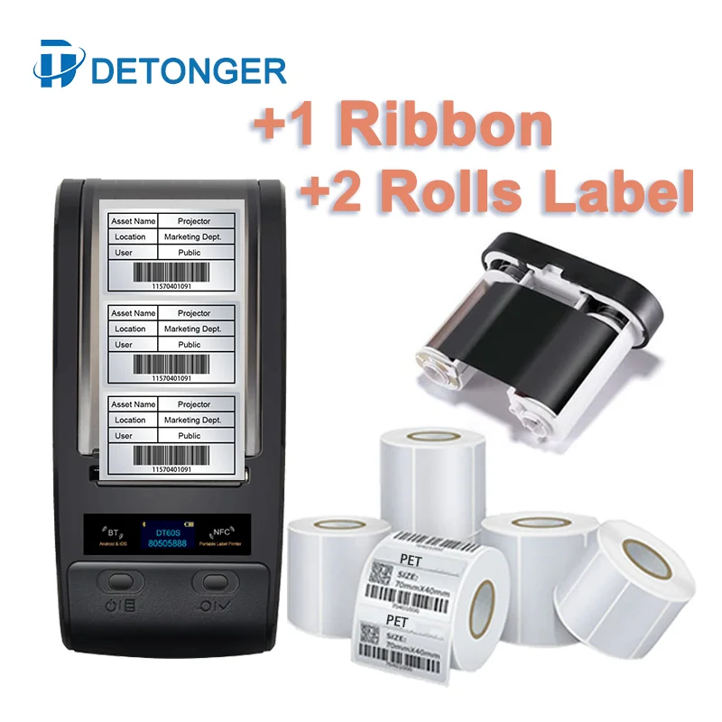 DETONGER-203dpi-DT60S-Portable-Thermal-Transfer-Printing-Machine-with ...