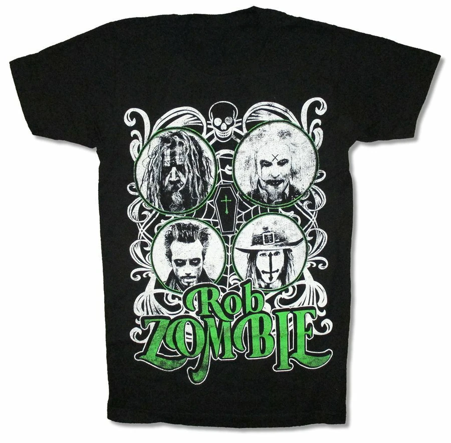 Rob Zombie Band Members Green Logo Black T Shirt New Merch Soft Tee ...