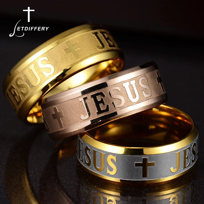 Letdiffery 8mm JESUS Rings for Christian High Quality Stainless Steel ...