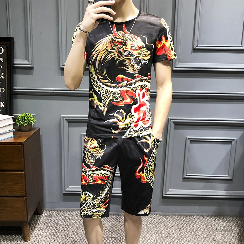 Stijl Draak/комплект из 2 предметов, Футболка с рукавами Mannen Korte ...