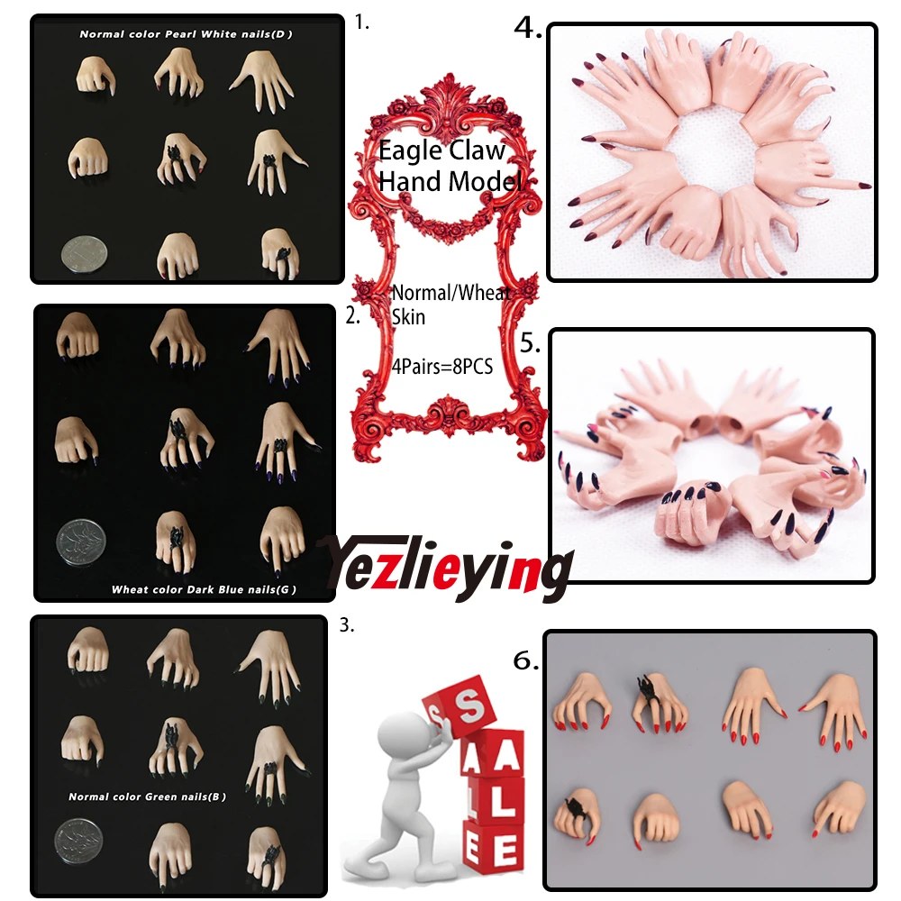 4-Pairs-Set-1-6-Scale-Accessories-8-Styles-Wheat-Normal-Nails-Eagle ...