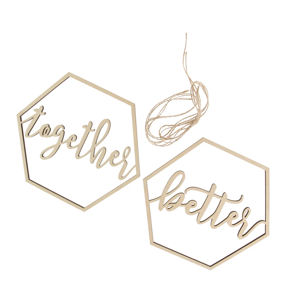 2 Pieces Wooden Better Together Signs Wedding Hanging Signs for Wedding ...