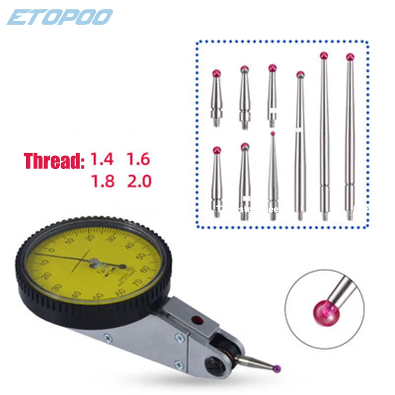 Dial Contact Points Test Indicator Ruby Tips 2mm Ball Diameter 18mm ...