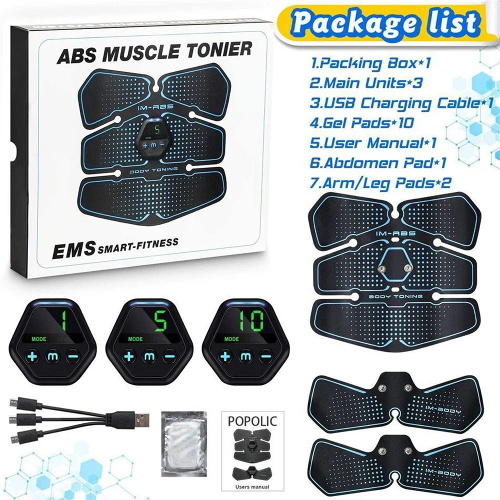 Appareil abdo,Autocollants pour muscles abdominaux,affichage de charge intelligent,EMS,bras ...