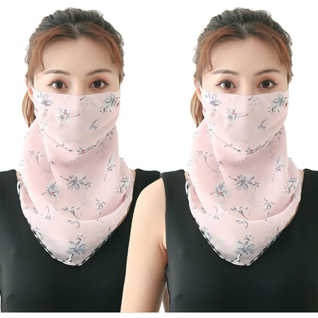 Sun Protection Mask Scarf Silk Neck Scarf （2Pcs） – Worth Buy Store