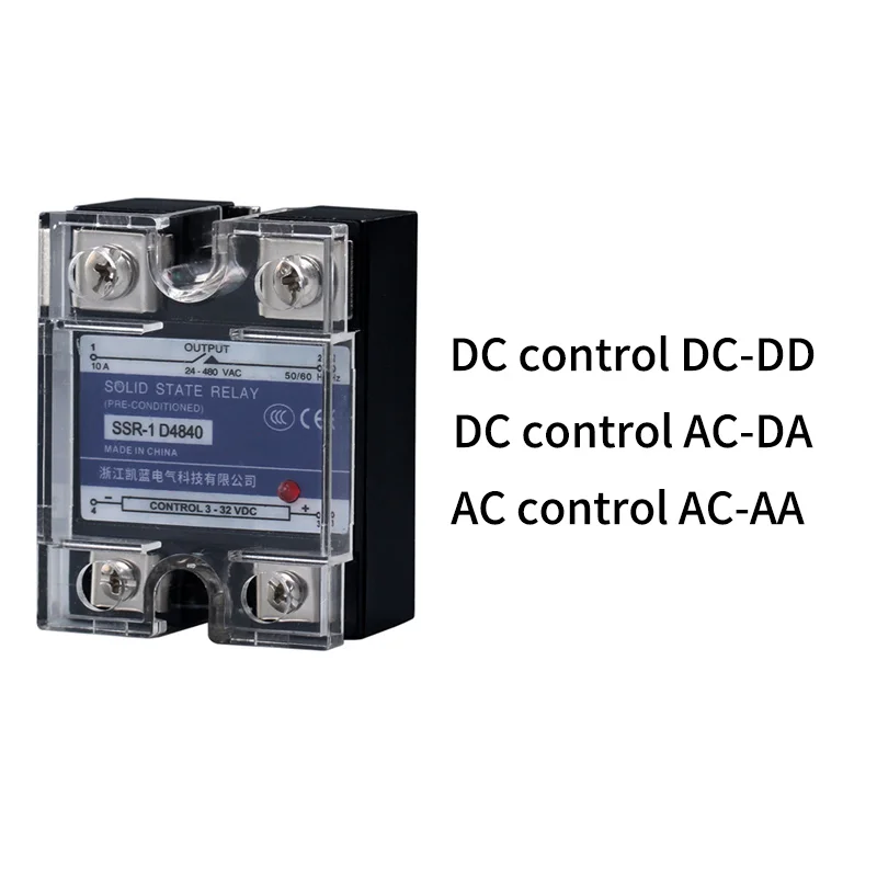 10A~100A Plastic Cover Solid State Relay DA DD AA Single Phase DC ...