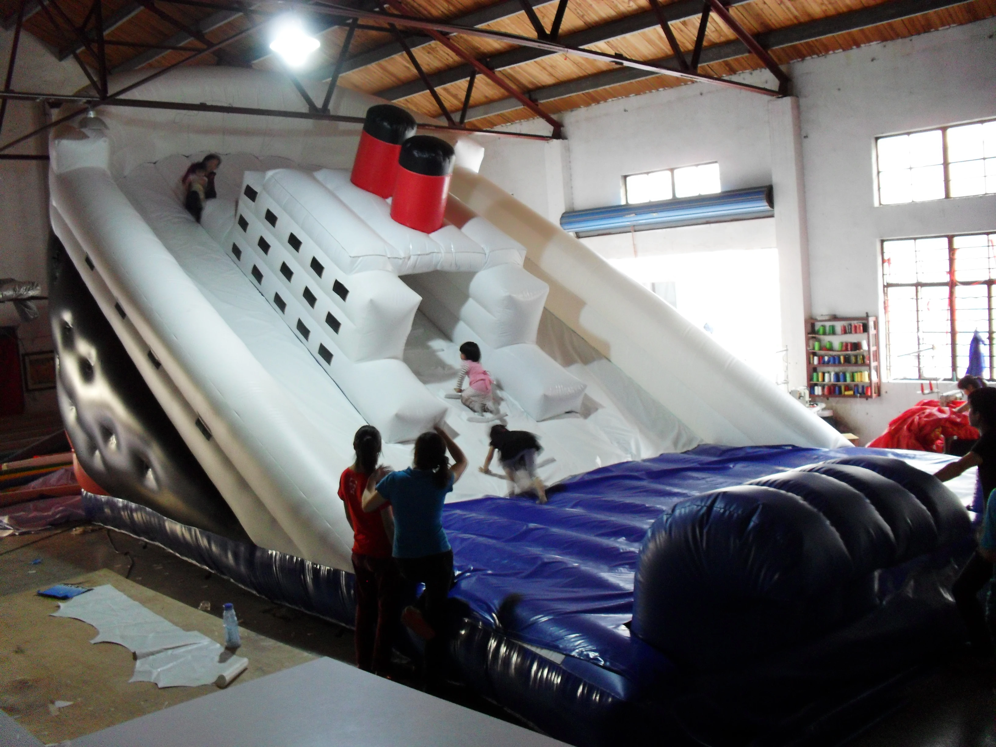 inflatable Titanic climbing wall children sports inflatable slide in ...