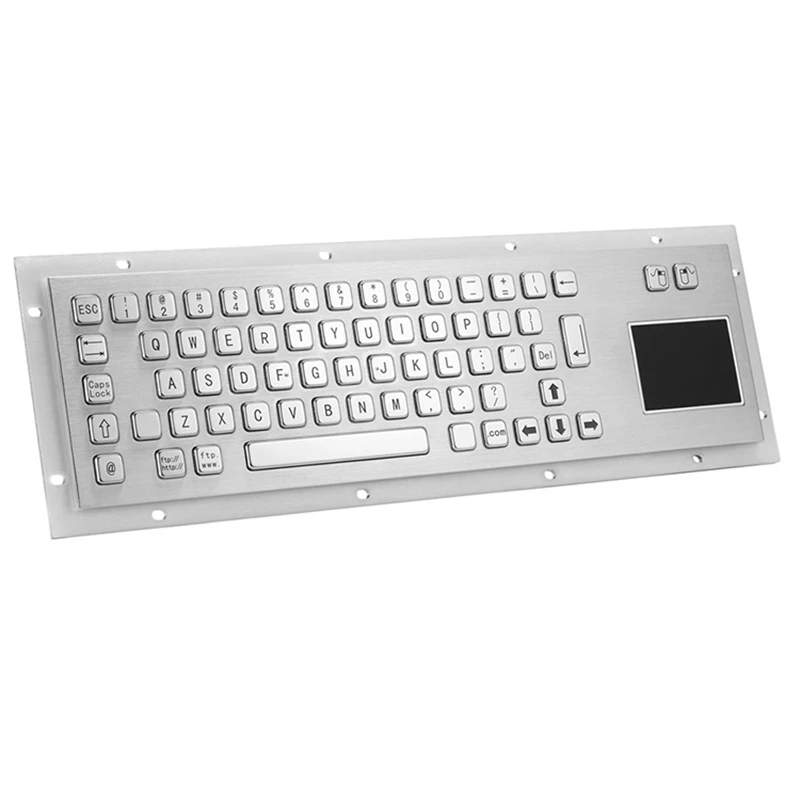 65 keys metal keyboard with touchpad, stainless steel industrial ...