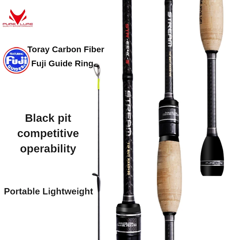 PURELURE 4 Section Fishing Rod UL/L 1.96m 2.01m Partner Portable Trout ...