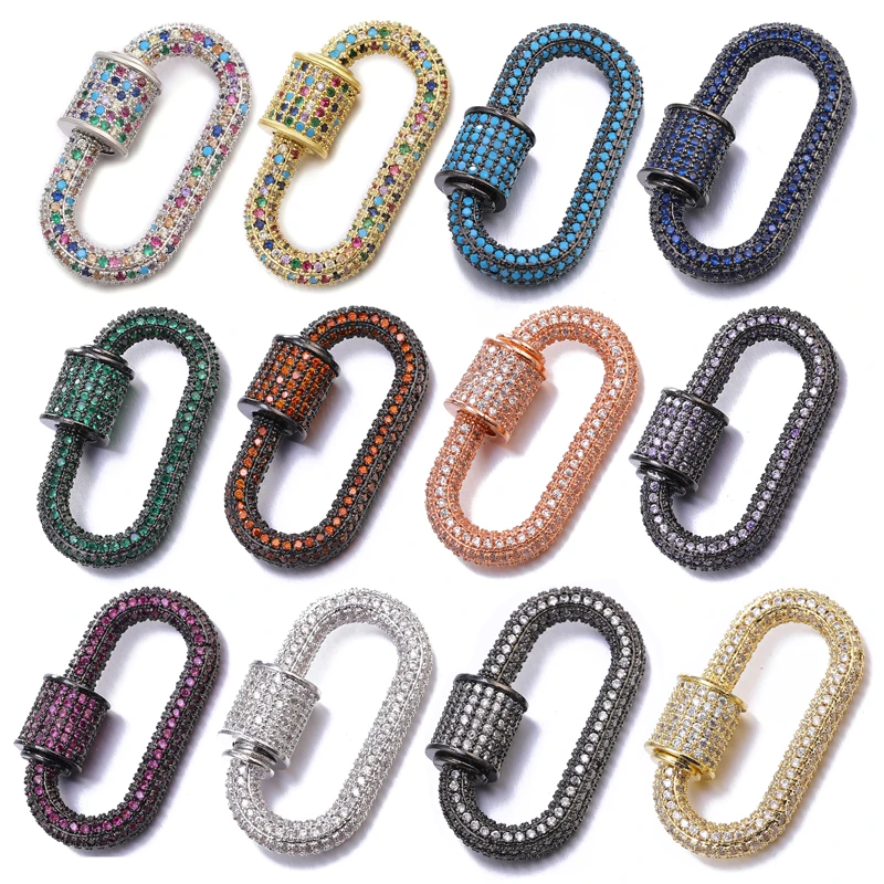 2021 Diy Jewelry Luxury Zircon Rhinestone Spiral Clasps Pendants ...
