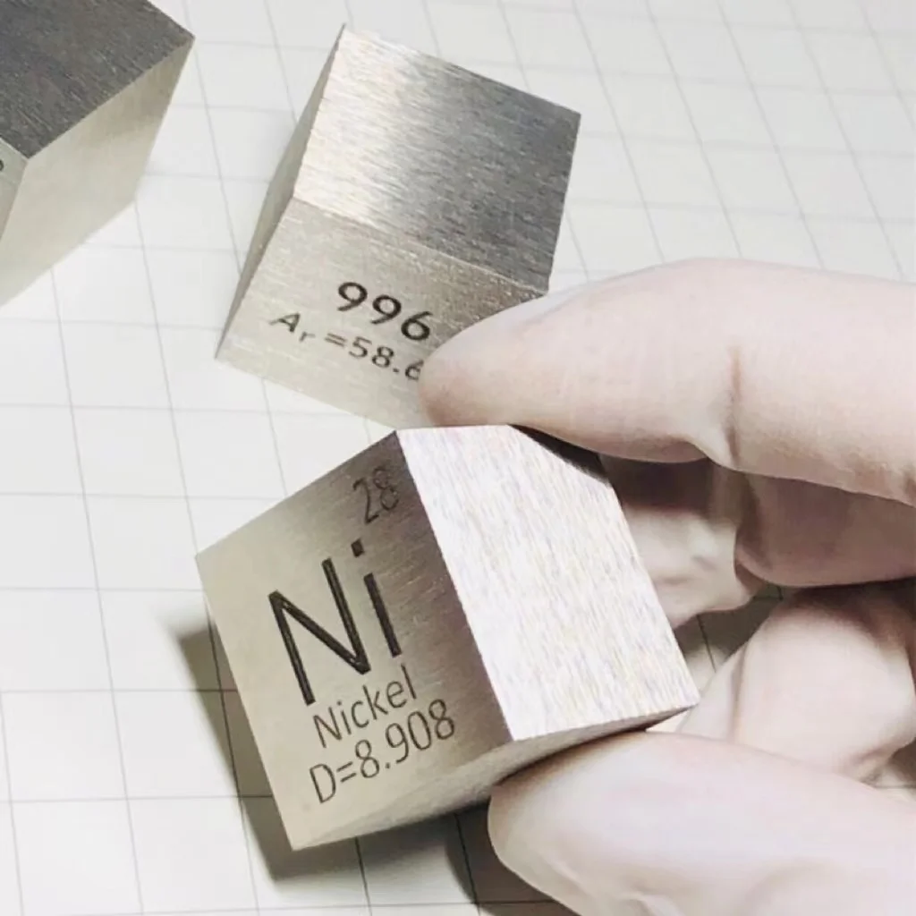 Nickel Metal In The Periodic Table- Cube Side Length Is One Inch (25 ...